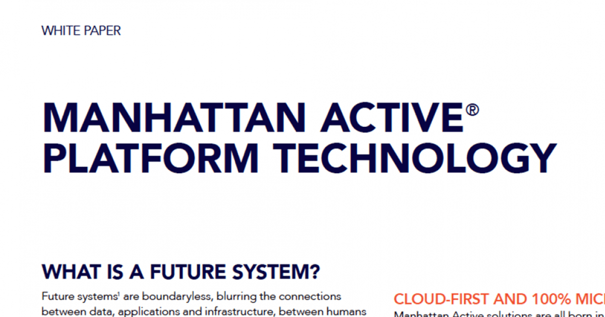 Manhattan Active® Platform Technology | Manhattan